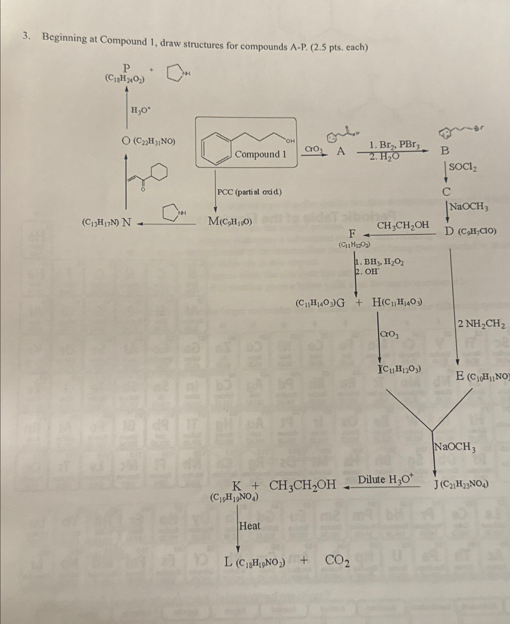Solved Beginning at Compound 1, ﻿draw structures for | Chegg.com