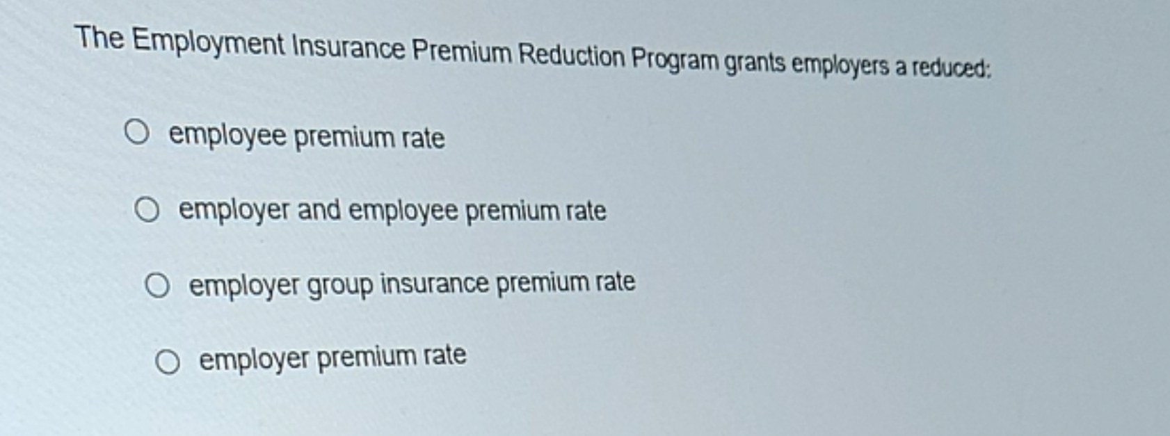 Solved The Employment Insurance Premium Reduction Program | Chegg.com