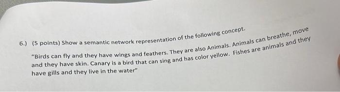 Solved 6.) (5 points) Show a semantic network representation | Chegg.com