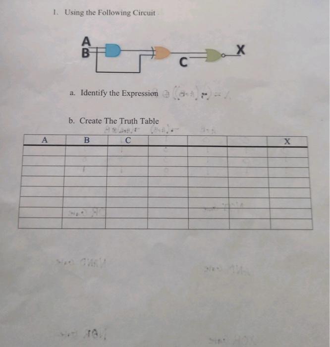 1. Using the Following Circuit a. Identify the | Chegg.com