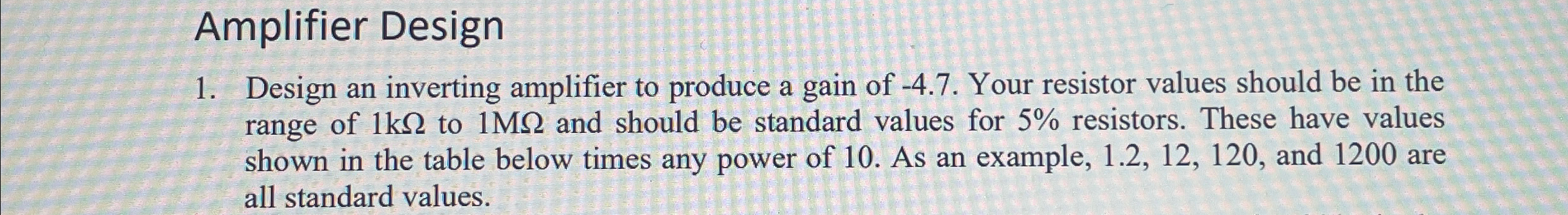 Solved Amplifier Design (have to use LTSpice)Design an | Chegg.com