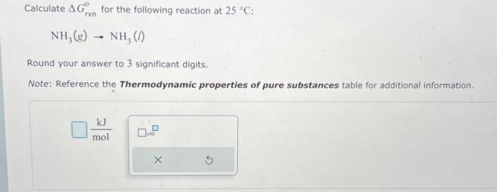 Solved calculate deltaG*rxn for the following reaction at | Chegg.com