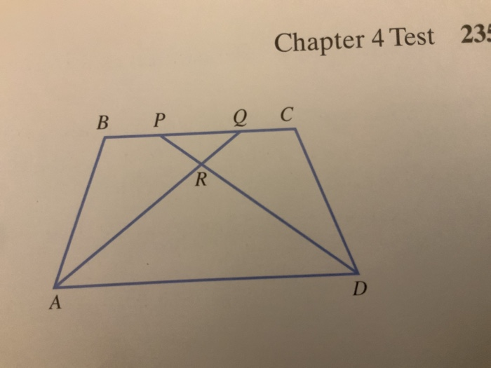 Solved continue 22. In isosceles trapezoid ABCD, QA bisects | Chegg.com