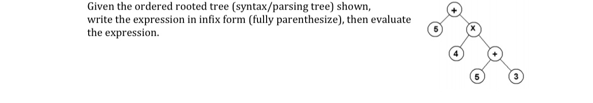Solved Given the ordered rooted tree (syntax/parsing tree) | Chegg.com