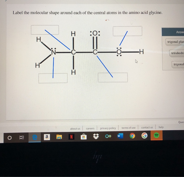 Solved Label the molecular shape around each of the central | Chegg.com