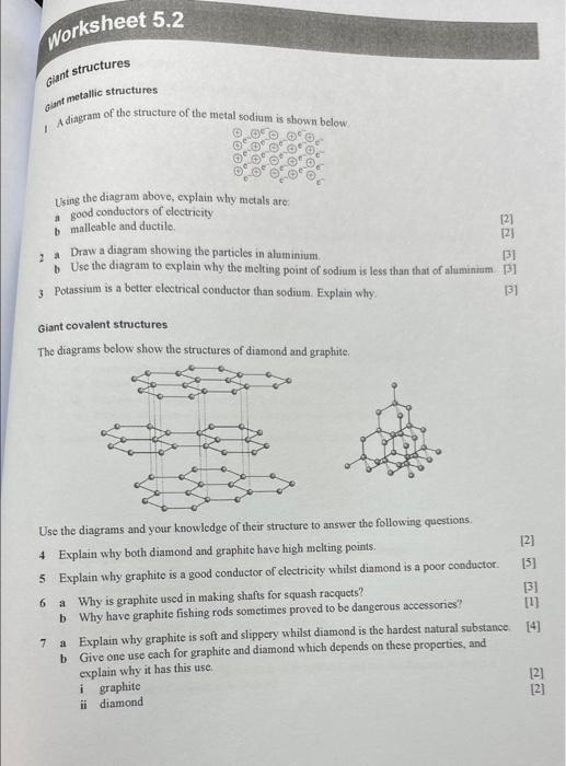 Solved G. A diagram of the structure of the metal sodium is | Chegg.com
