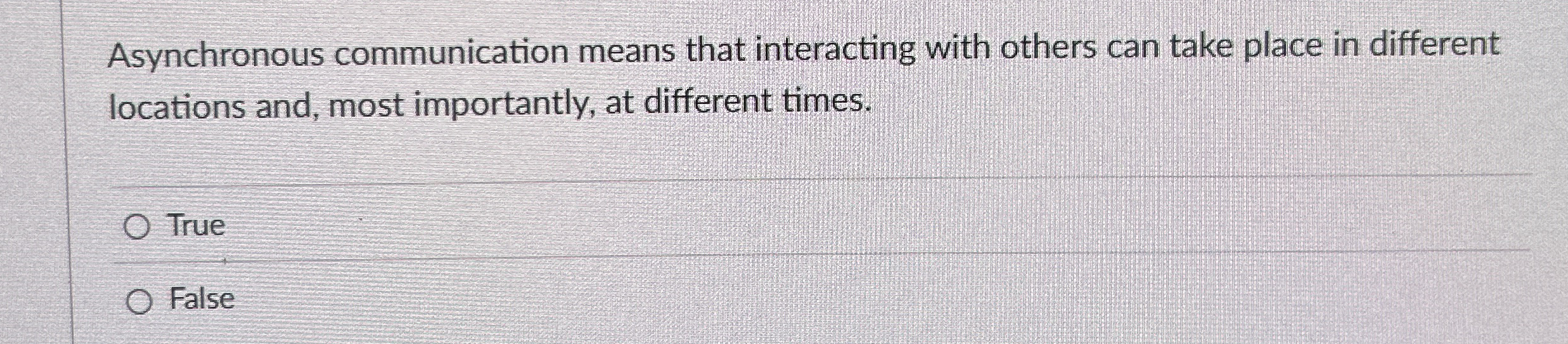 Solved Asynchronous communication means that interacting | Chegg.com