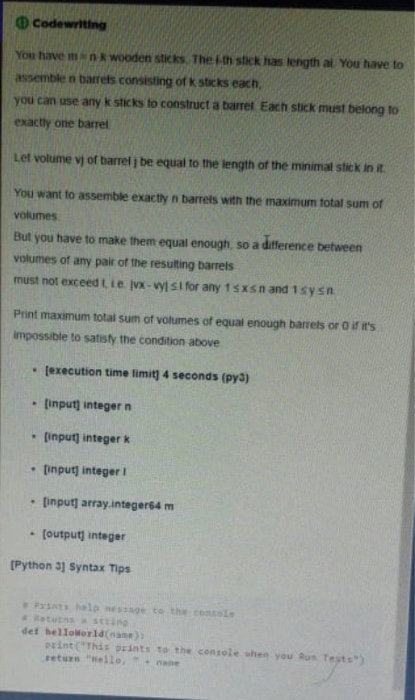 MakeInIndiaBarrels (Task 1 of 3) Codewriting main.py3 | Chegg.com