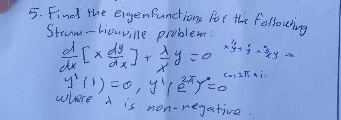 Solved Find the eigenfunctions for the following | Chegg.com