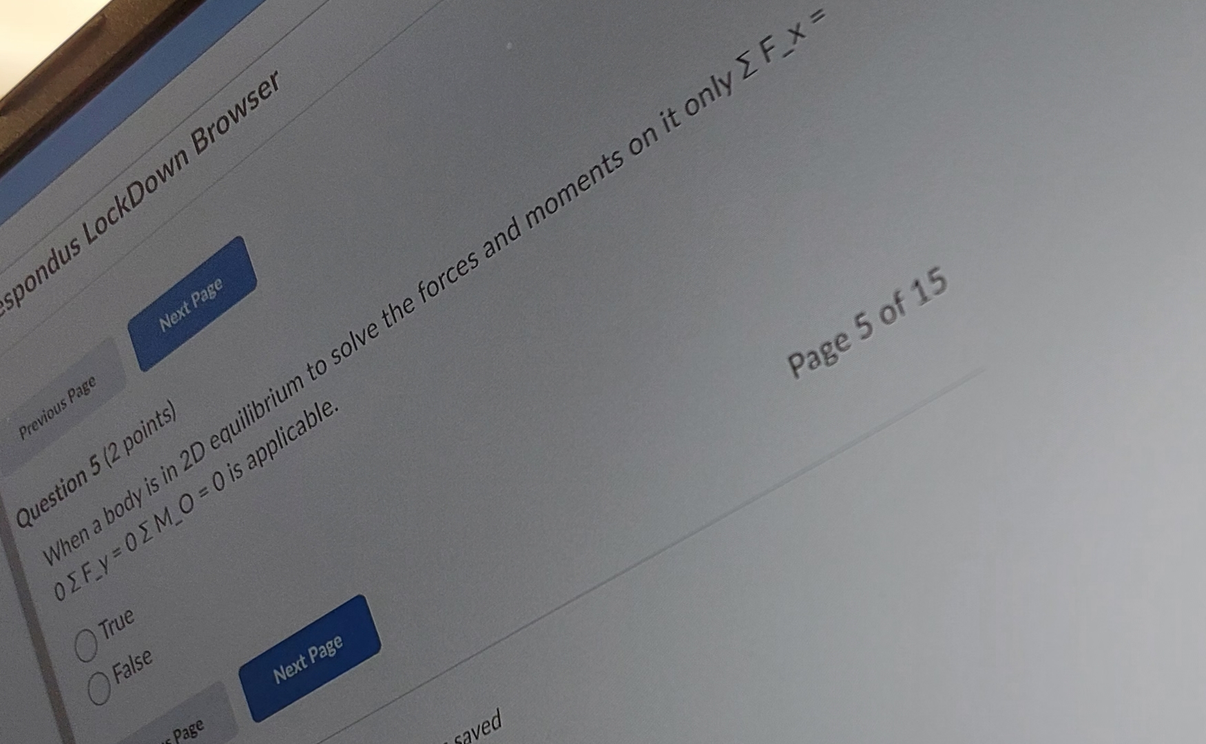 Solved spondus LockDown BrowserPrevious PageQuestion 5(2 | Chegg.com
