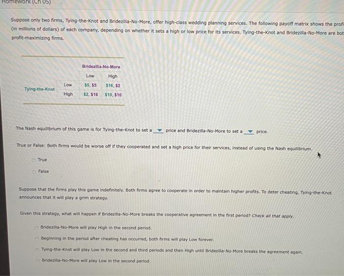 Solved Homework (Ch 05 Suppose only two firms, | Chegg.com Solved Homework (Ch 05 Suppose only two firms, | Chegg.com