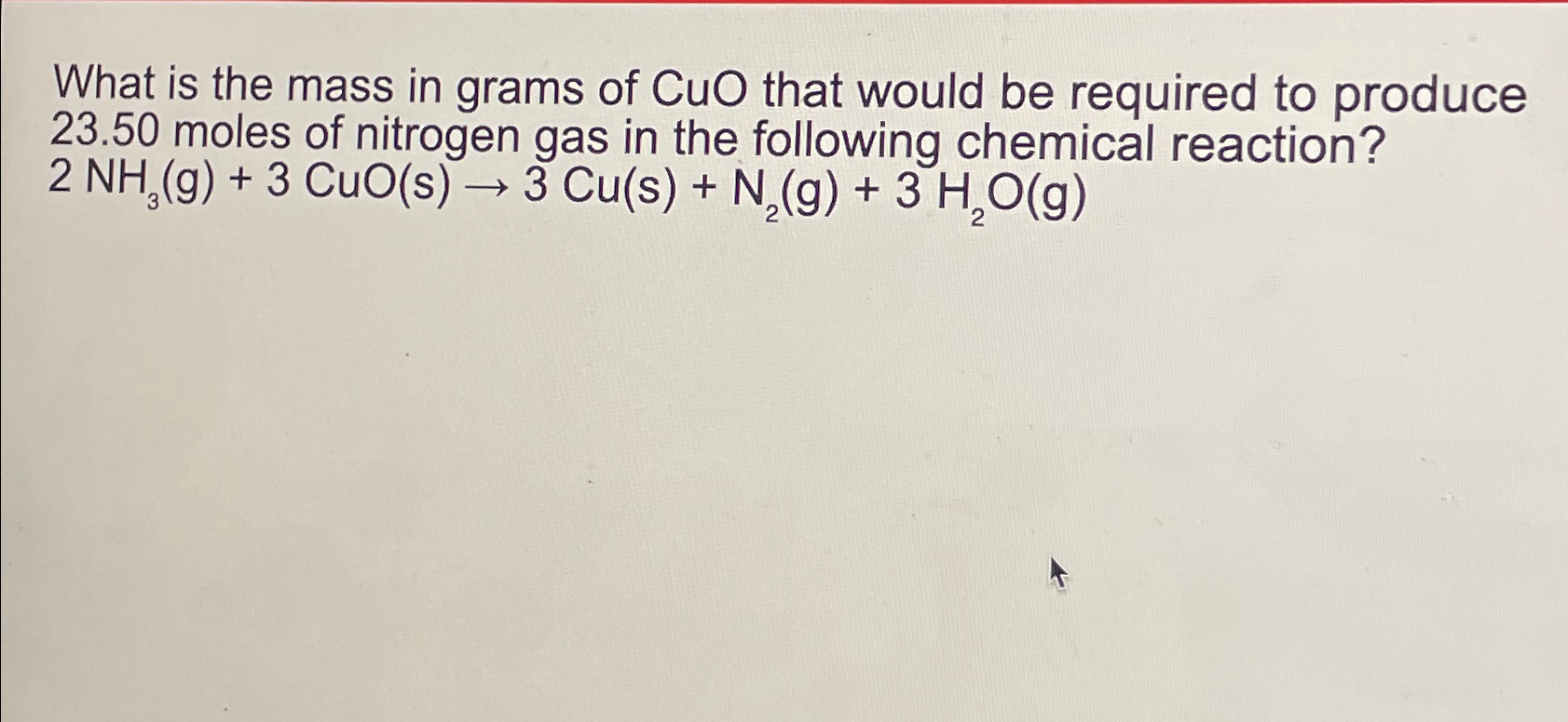 What is the mass in grams of CuO that would be | Chegg.com