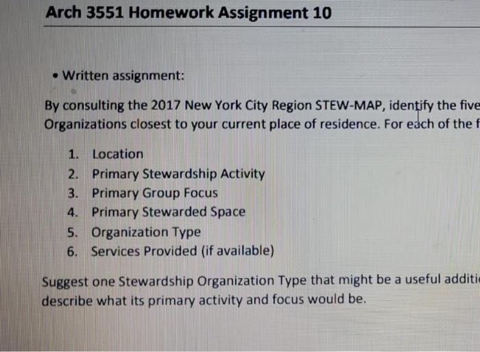 Arch 3551 Homework Assignment 10 • Written | Chegg.com