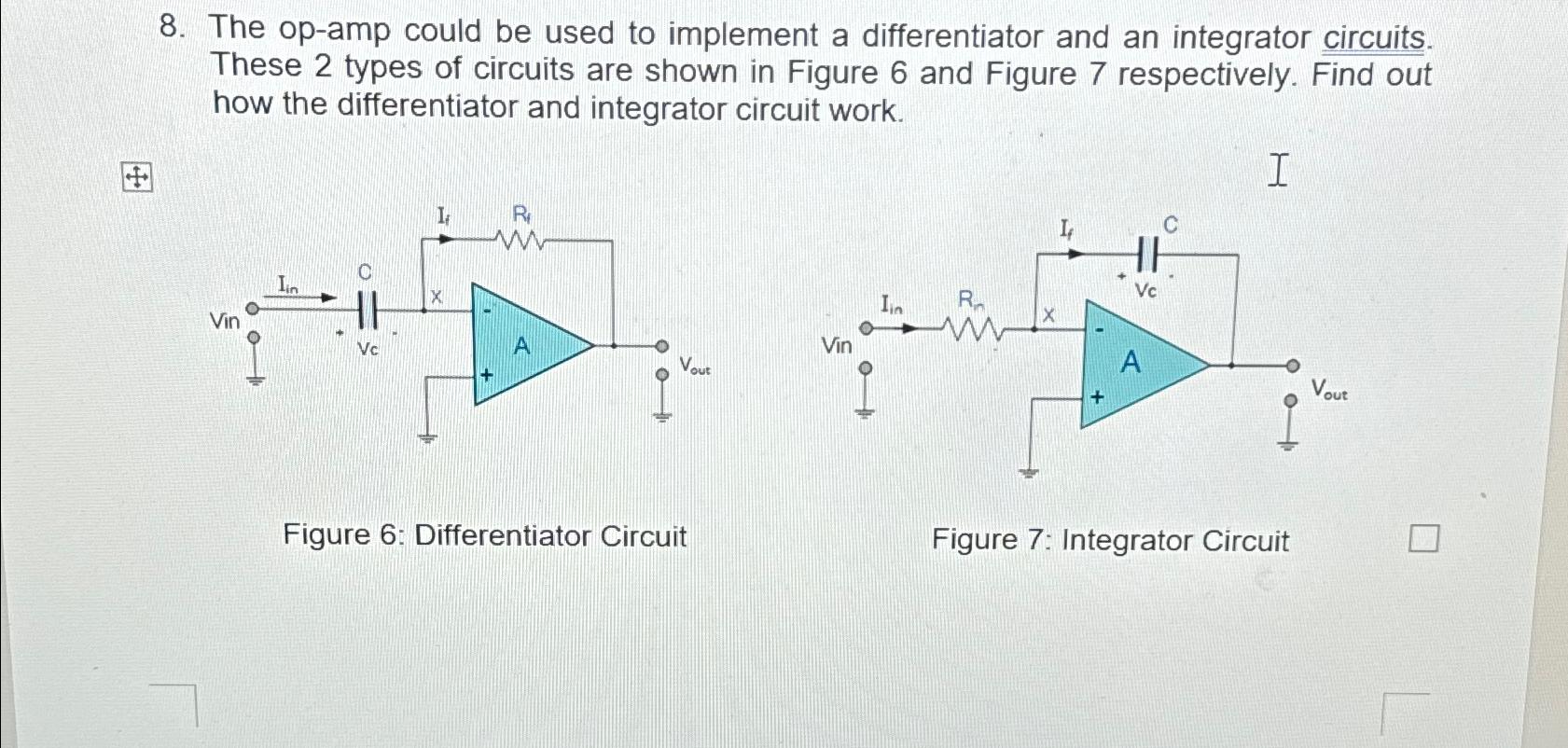 Solved The op-amp could be used to implement a | Chegg.com