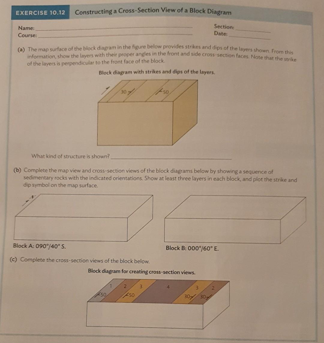 Solved EXERCISE 10.12 Constructing a Cross-Section View of a | Chegg.com