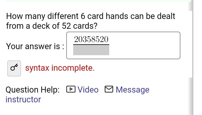 Solved How many different 6 ﻿card hands can be dealt from a | Chegg.com