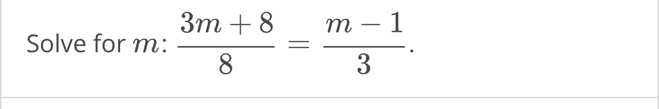 Solved Solve for m:3m+88=m-13. | Chegg.com