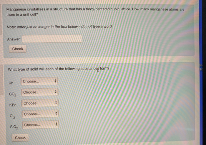Solved Manganese crystallizes in a structure that has a | Chegg.com