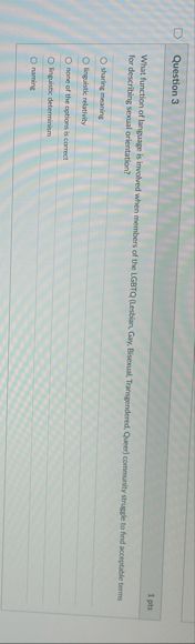 Solved Question 31 ﻿ptsWhat function of language is involved | Chegg.com