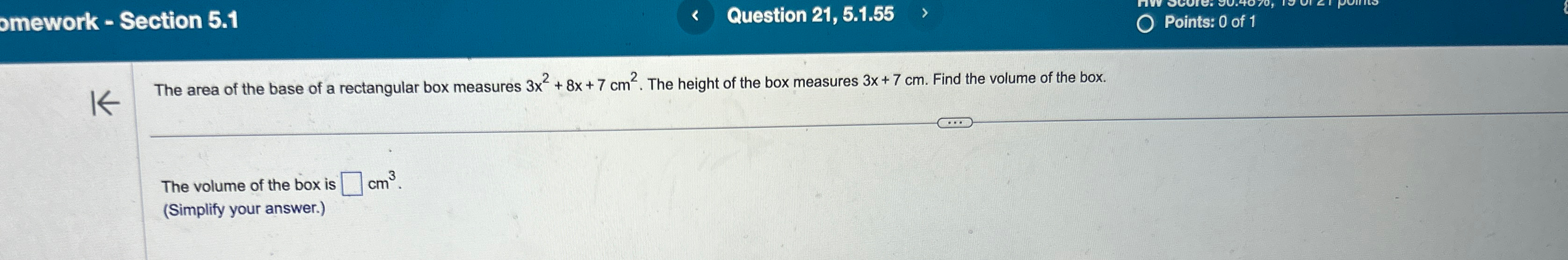 Solved Omework ﻿section 5 1question 21 5 1 55points 0