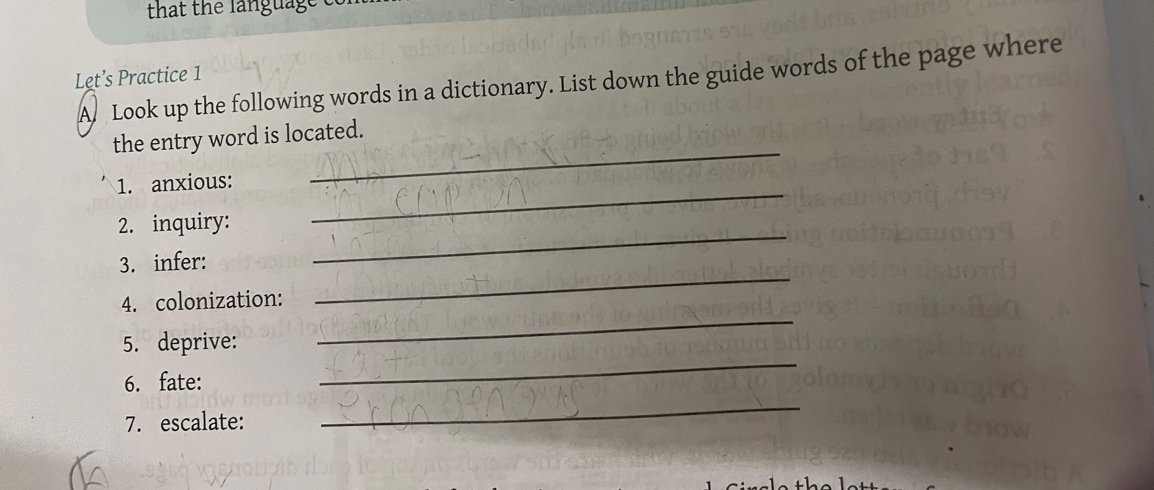 Solved Let's Practice 1A. ﻿Look up the following words in a | Chegg.com
