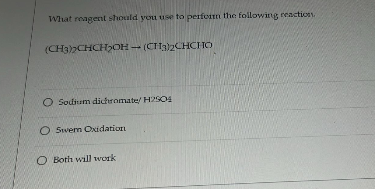 Solved What reagent should you use to perform the following | Chegg.com