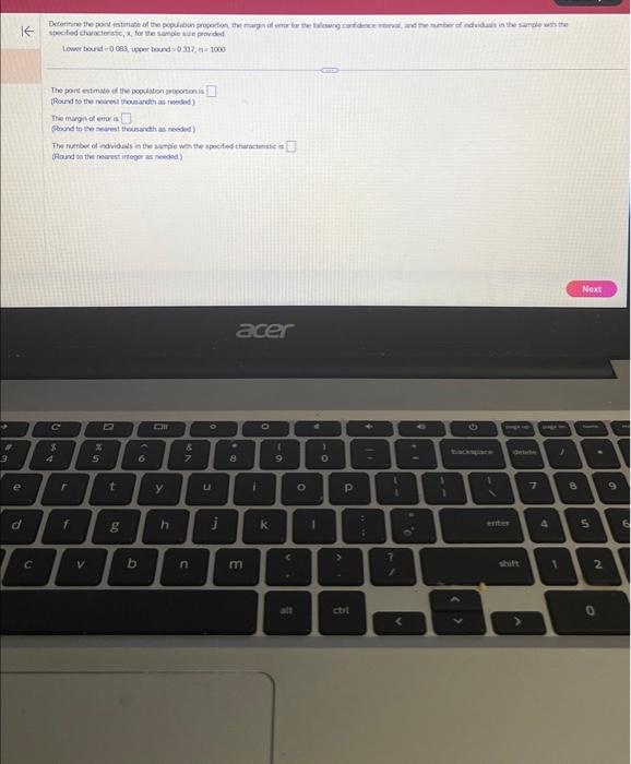 Solved Lowne bound 00 c83, weper bound 2033 , awe 1000 The | Chegg.com