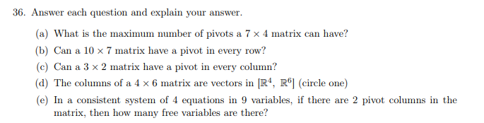 Solved Answer each question and explain your answer.(a) | Chegg.com