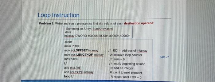Solved Loop Instruction Problem 2 Write And Run A Program