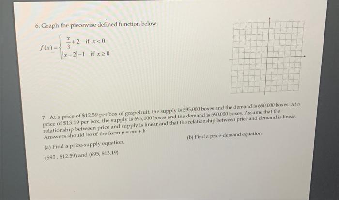Solved 6. Graph the piecewise defined function below. | Chegg.com