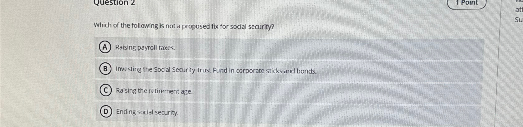 Solved Question 21 ﻿PointWhich of the following is not a | Chegg.com