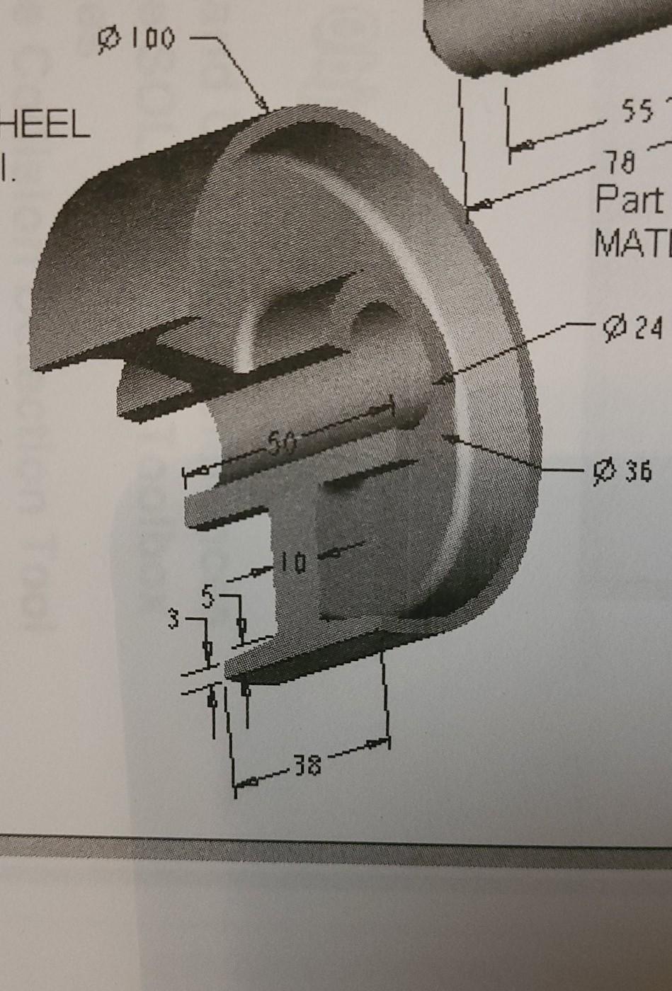 Solved Neede to do the wheel in solidworks. The dimension is | Chegg.com