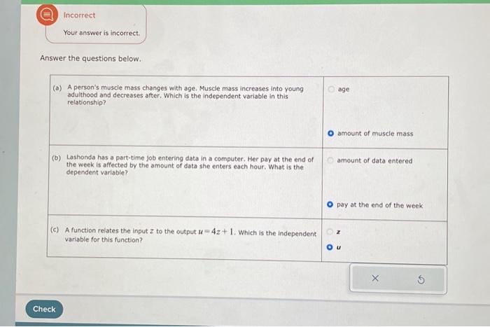 Solved Incorrect Your answer is incorrect. Answer the | Chegg.com