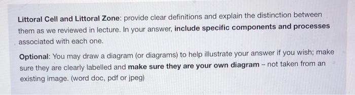 Solved Littoral Cell and Littoral Zone: provide clear | Chegg.com