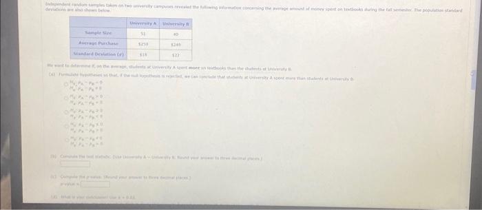 Solved We want to determine if, on the average, students at | Chegg.com