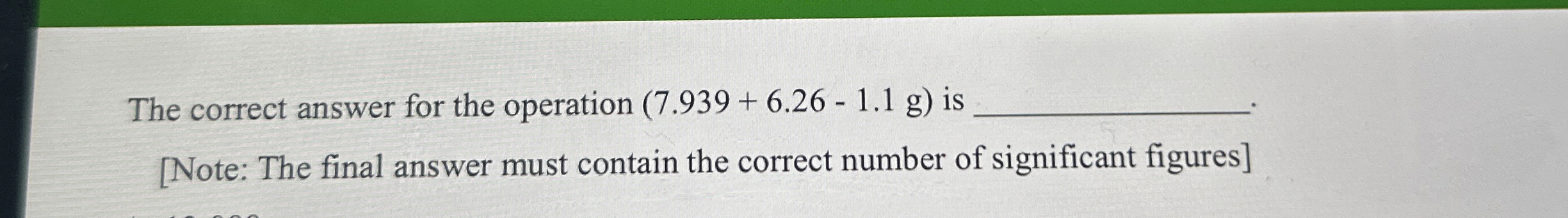 Solved The correct answer for the operation | Chegg.com