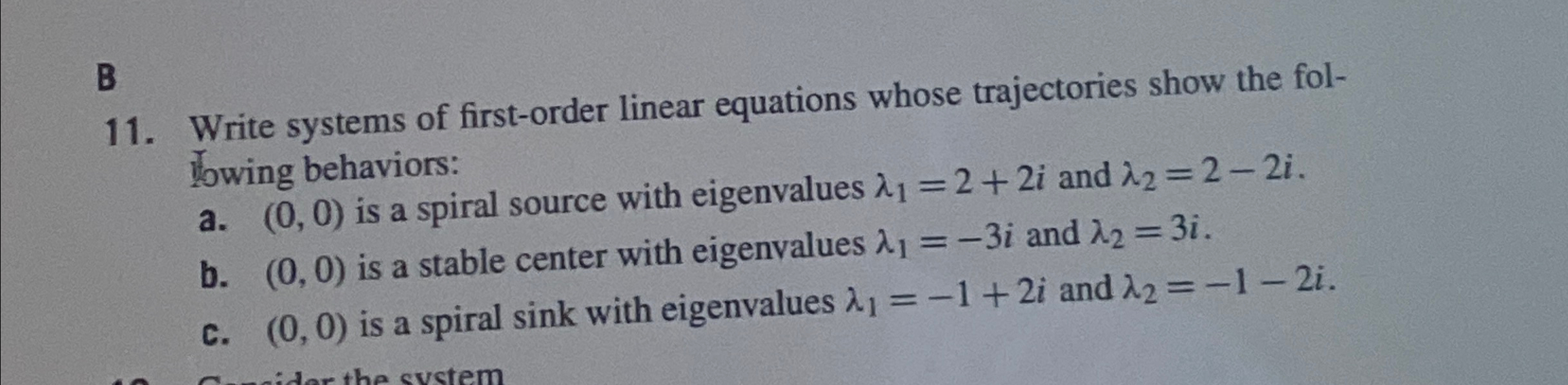 Solved B11. ﻿Write systems of first-order linear equations | Chegg.com
