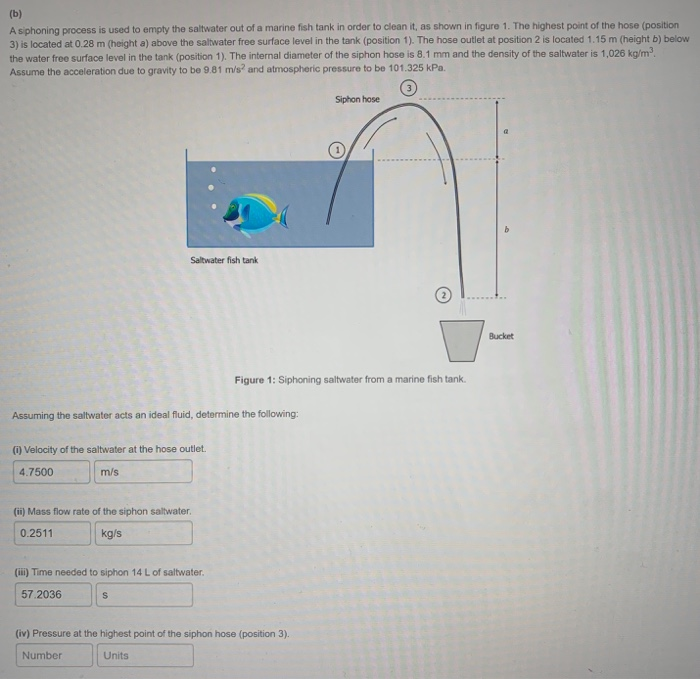 Solved (b) A siphoning process is used to empty the | Chegg.com
