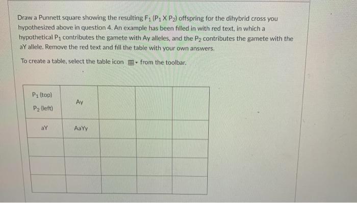 Solved Draw a Punnett square showing the resulting F1 (P1 X | Chegg.com