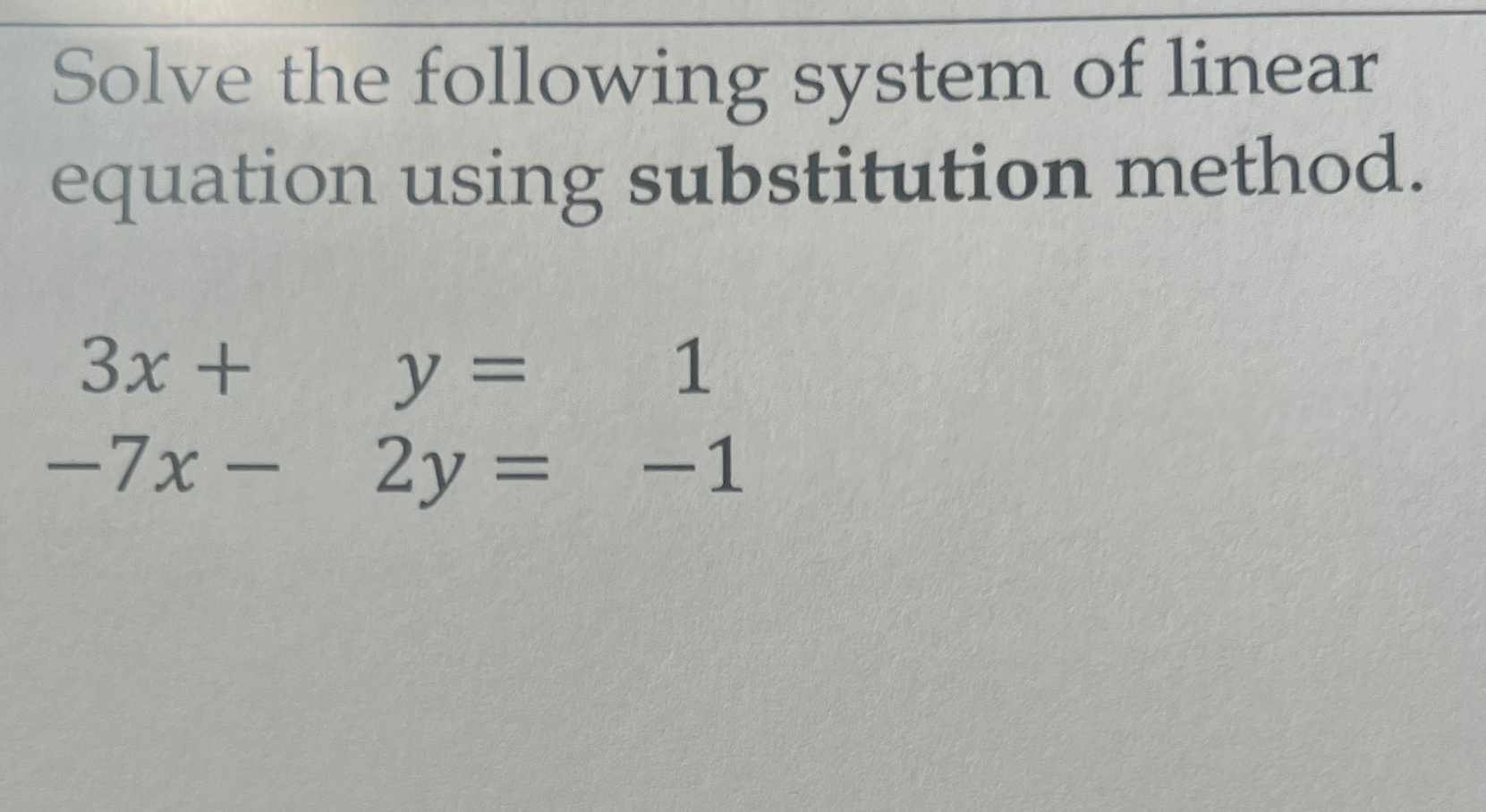 Solved Solve the following system of linear equation using | Chegg.com