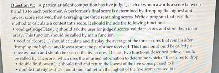 Solved Question =1 : A particular talent competition has | Chegg.com