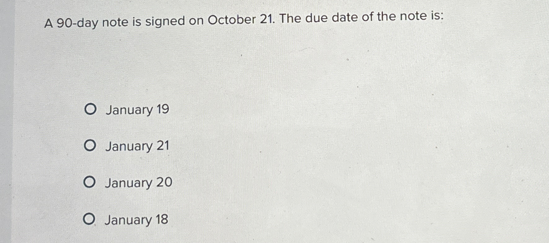 Solved A 90-day note is signed on October 21. ﻿The due date | Chegg.com