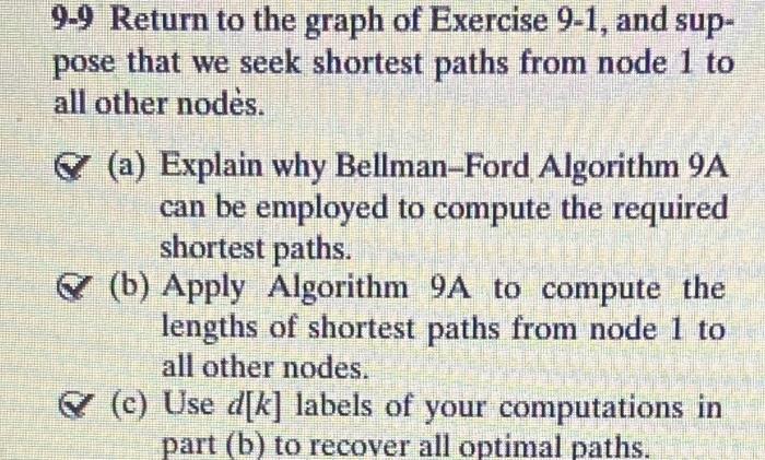 Solved Only part b & c / (One node to all others) | Chegg.com
