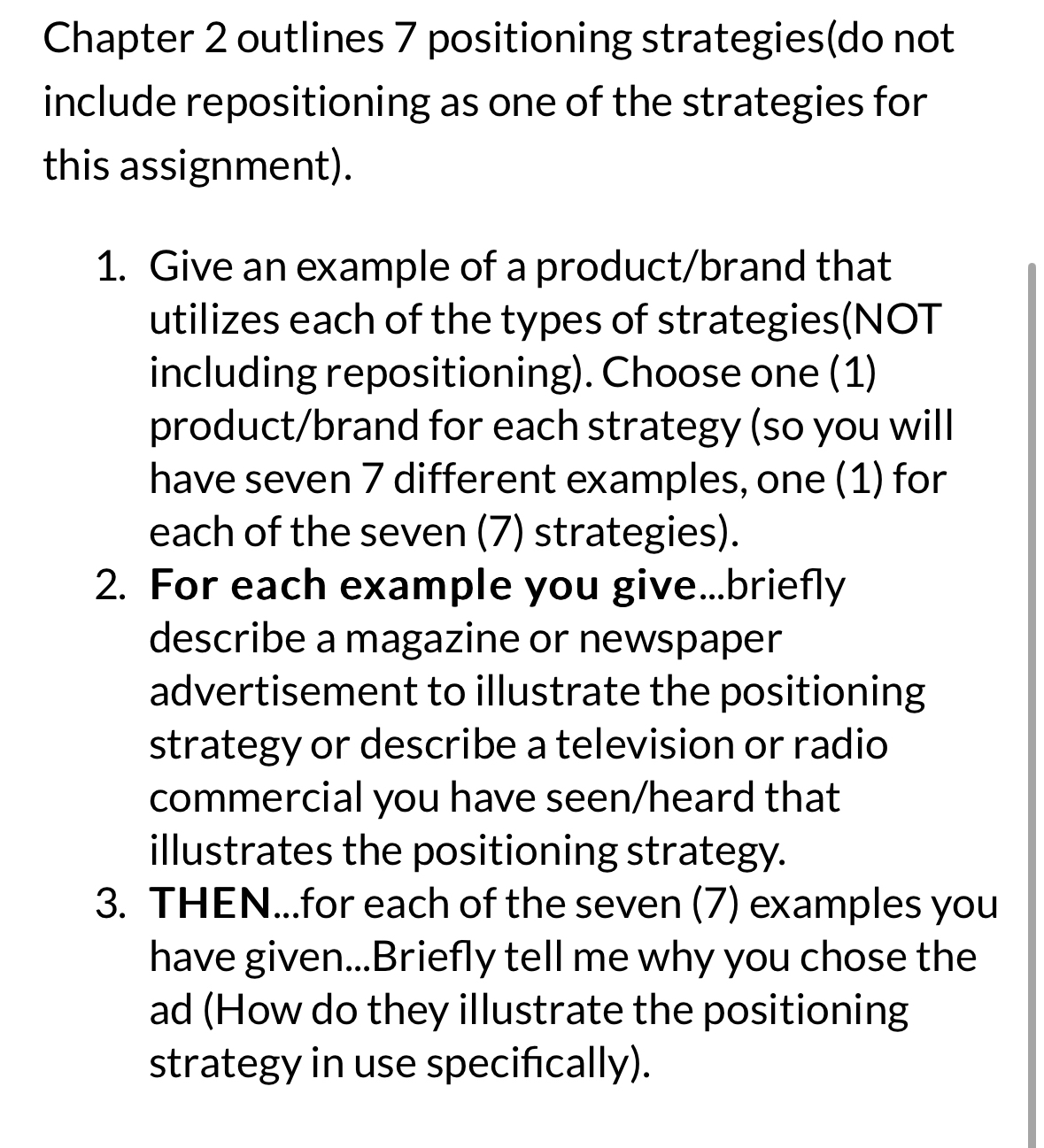 Solved Chapter 2 ﻿outlines 7 ﻿positioning strategies(do not | Chegg.com