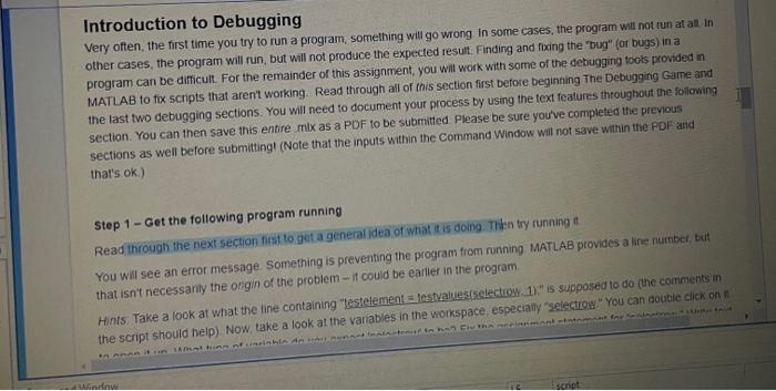 Introduction to Debugging Very often, the first time | Chegg.com