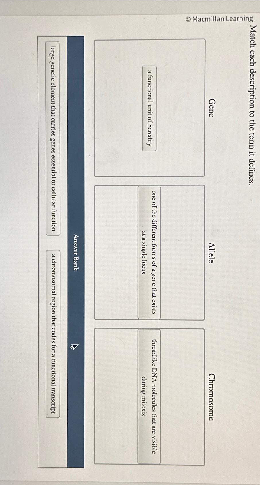 Solved Match each description to the term it | Chegg.com
