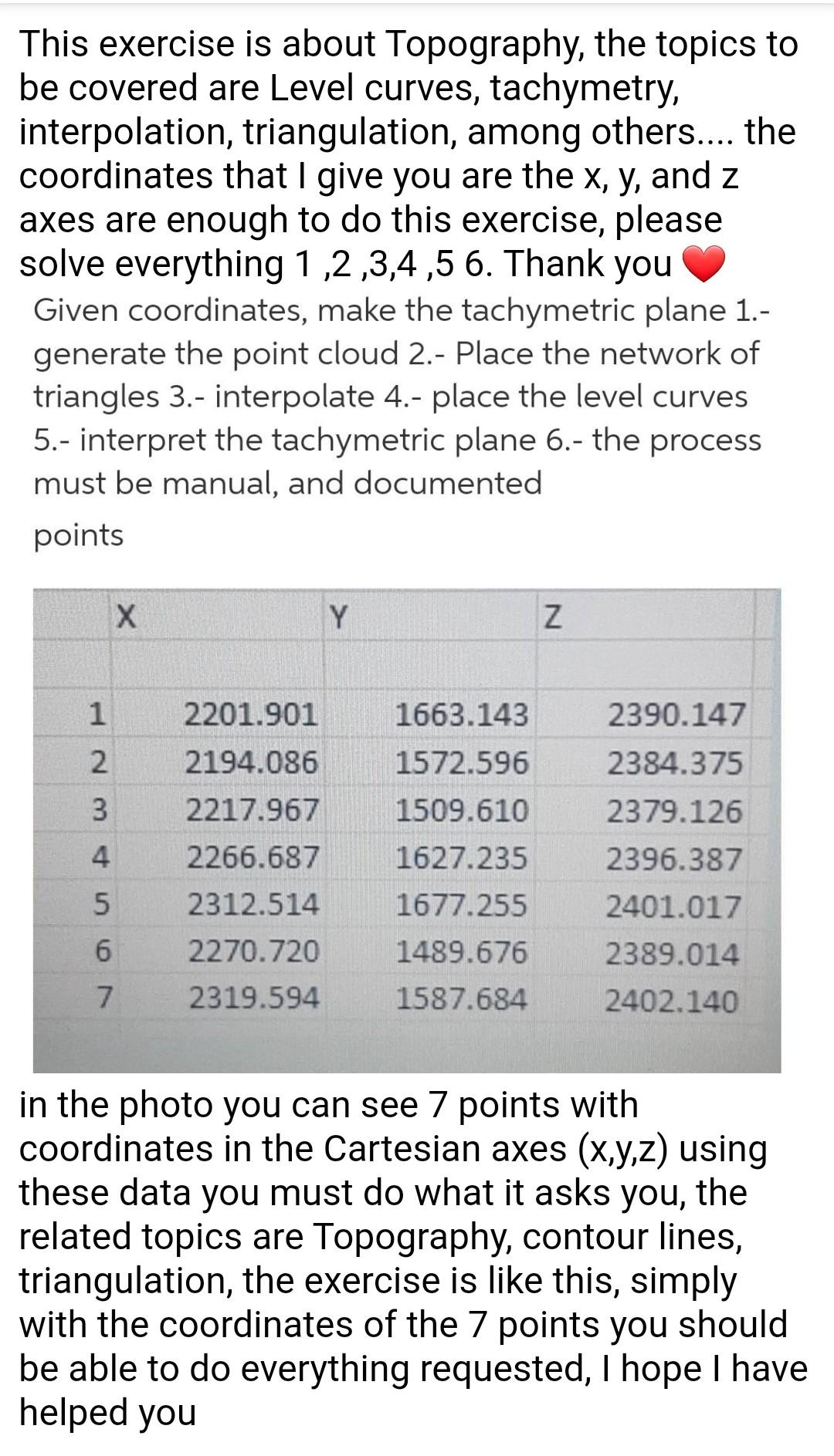 Solved This exercise is about Topography, the topics to be | Chegg.com