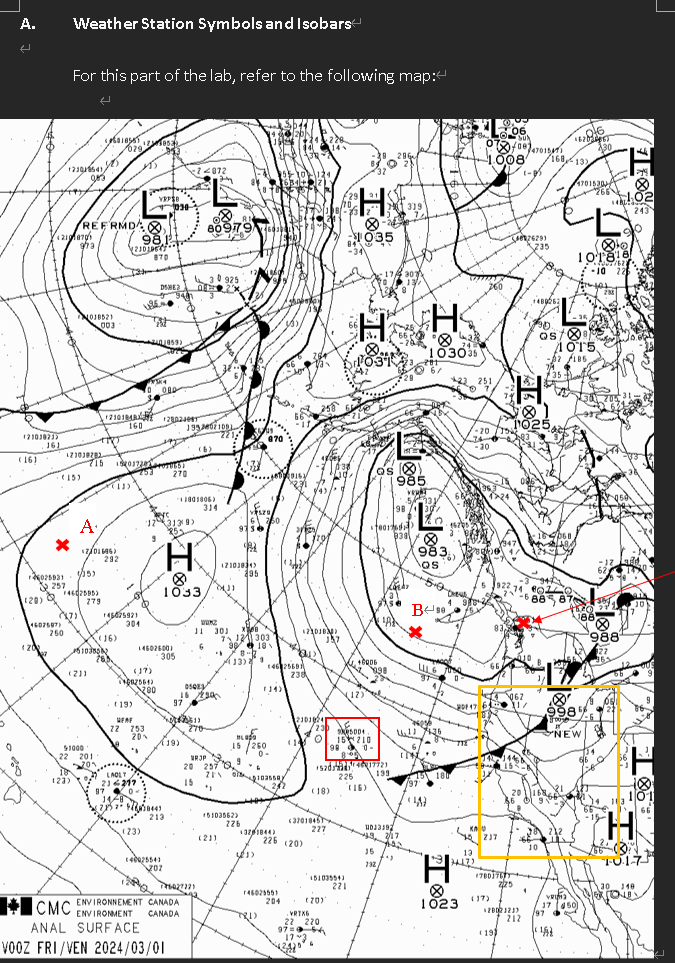 Solved A. ﻿Weather Station Symbols and IsobarsFor this part | Chegg.com