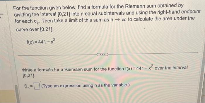 Solved For the function given below, find a formula for the | Chegg.com