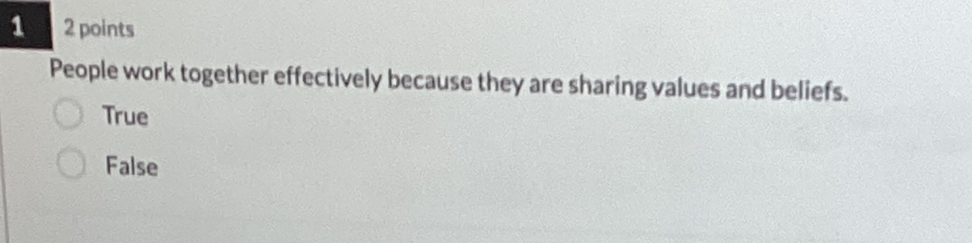 Solved 1 ﻿pointsPeople work together effectively because | Chegg.com